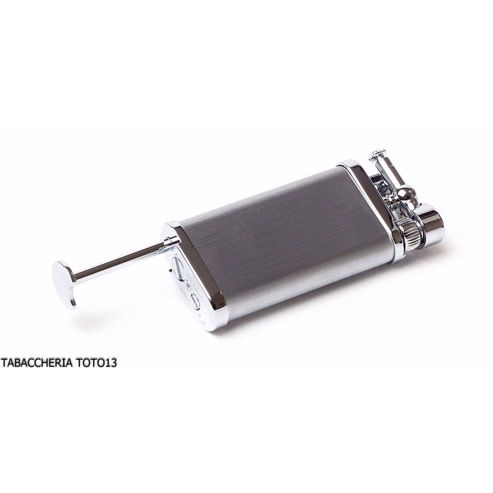 Savinelli Im Corona old boy pipe lighter with satin chrome finish
