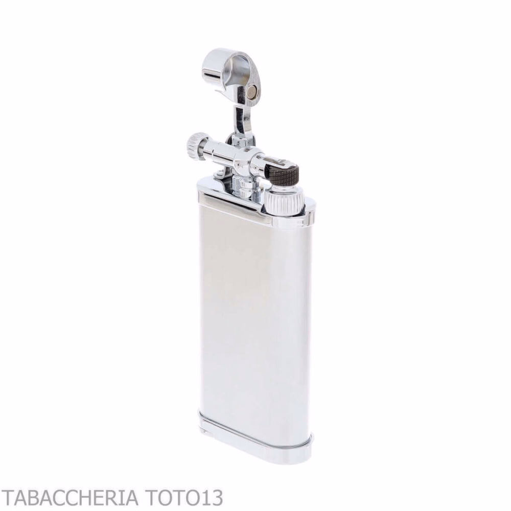 Savinelli Im Corona old boy pipe lighter with satin chrome finish