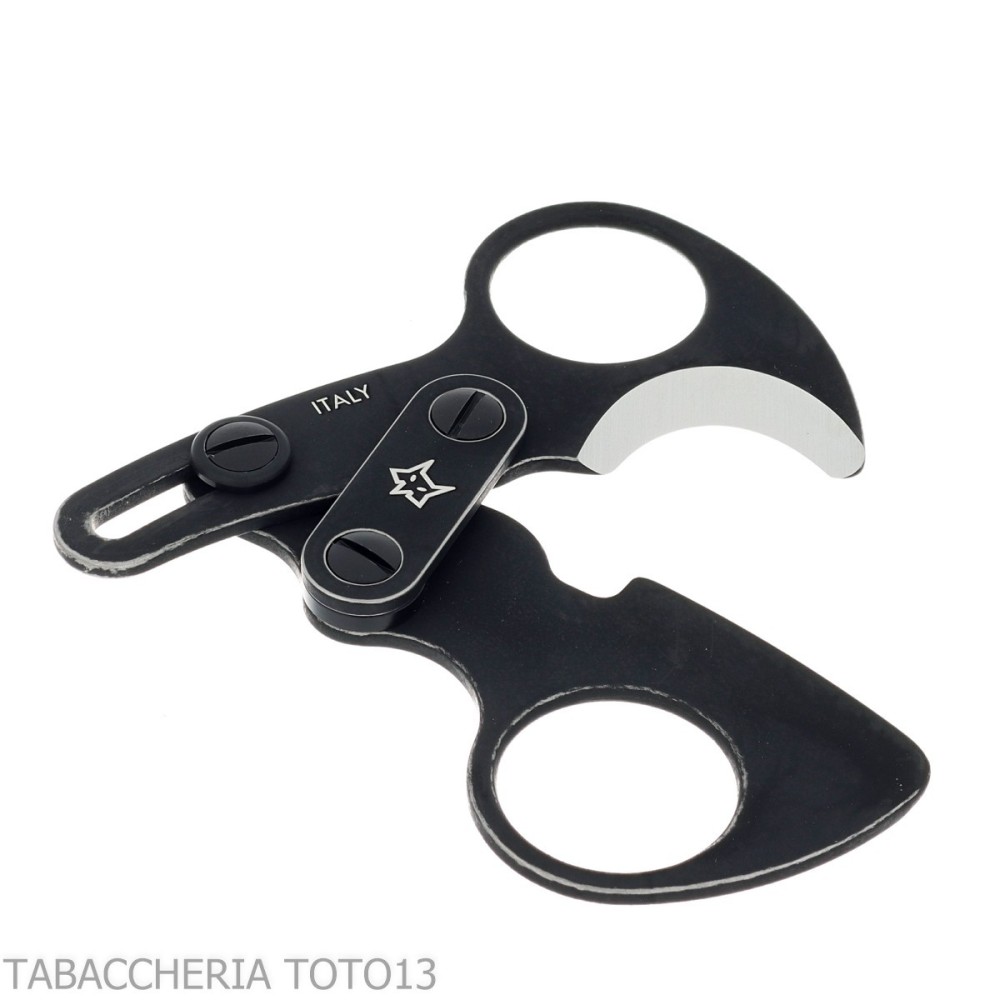 Otello Fox Knives ciseaux cigares double lame en acier inoxydable noir
