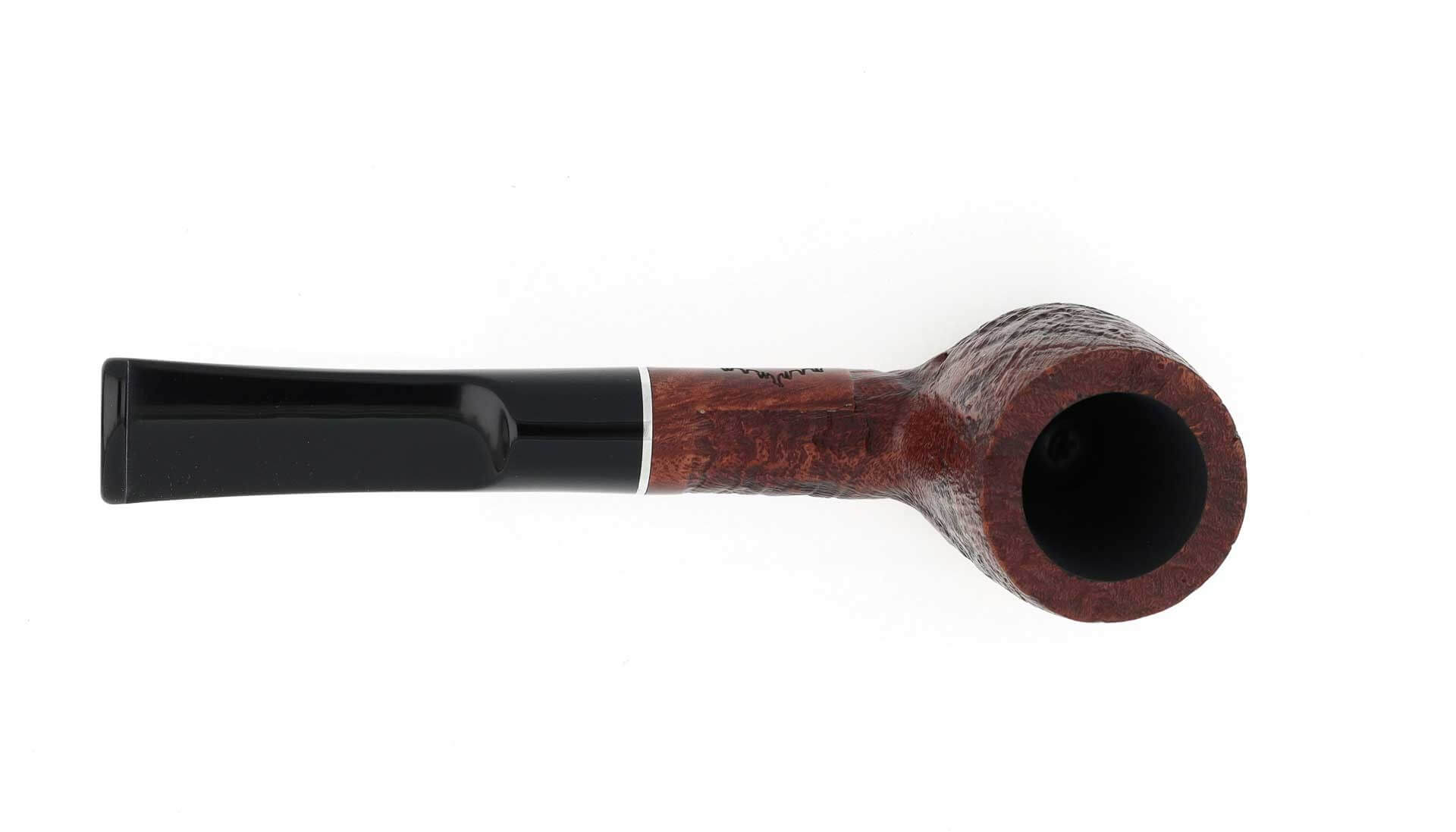 Pipe de billard droite en bruyère sablée foncée avec tige en selle