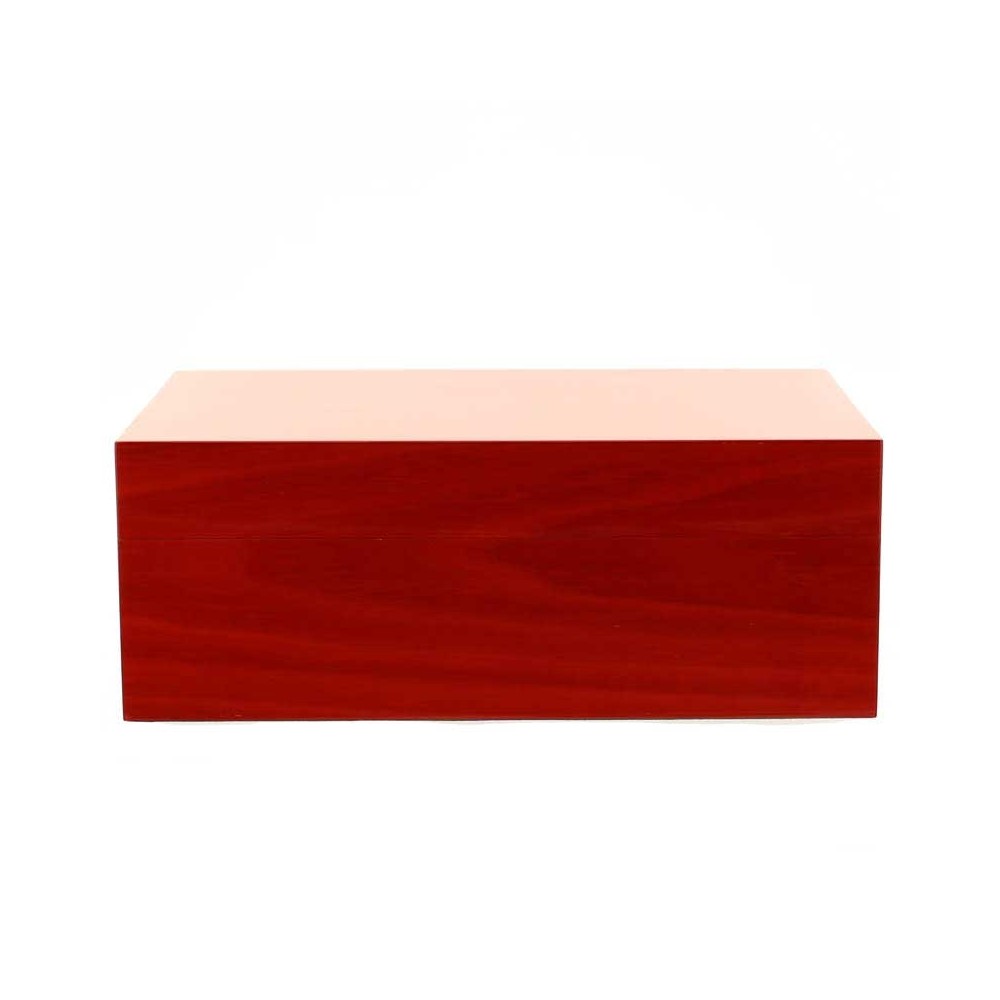 Gentili humidified box for 40 cigars, transparent red finish