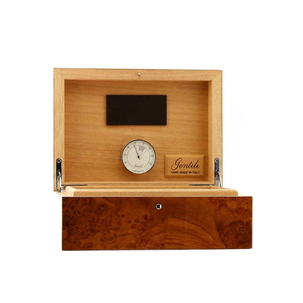 Estimada caja humidificada para 20 puros con higrómetro amobina.